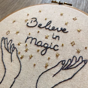Embroidery PDF Pattern, Believe in Magic, Beginner Embroidery Pattern ...