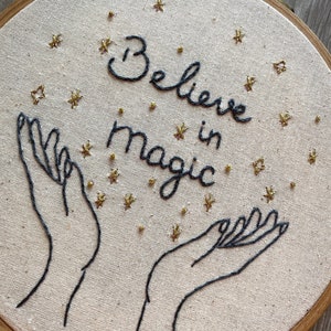 Embroidery PDF Pattern, Believe in Magic, Beginner Embroidery Pattern ...