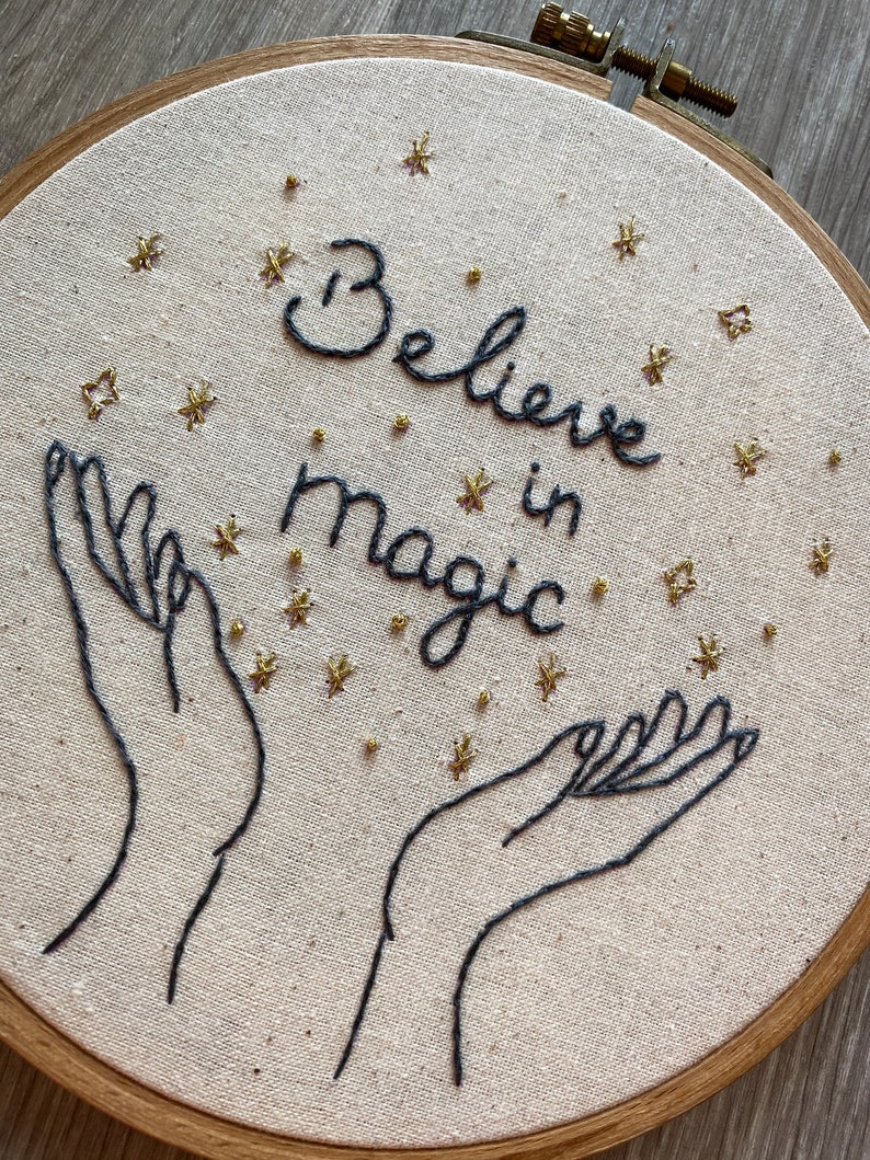 Embroidery PDF Pattern Believe in Magic Nursery Decor | Etsy