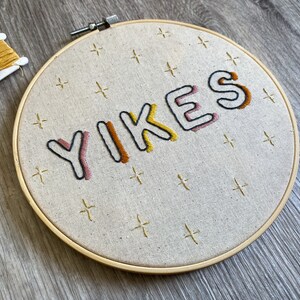 YIKES Embroidery PDF Pattern: Funny Beginner Hand Embroidery - Etsy