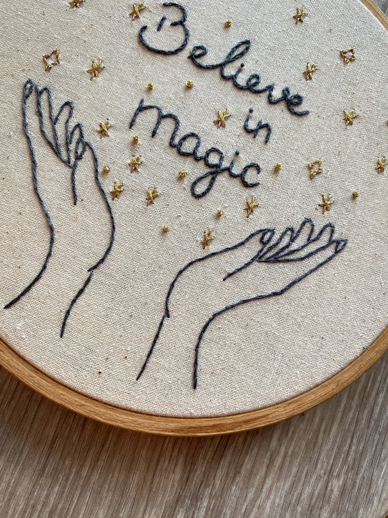 Embroidery PDF Pattern Believe in Magic Nursery Decor | Etsy