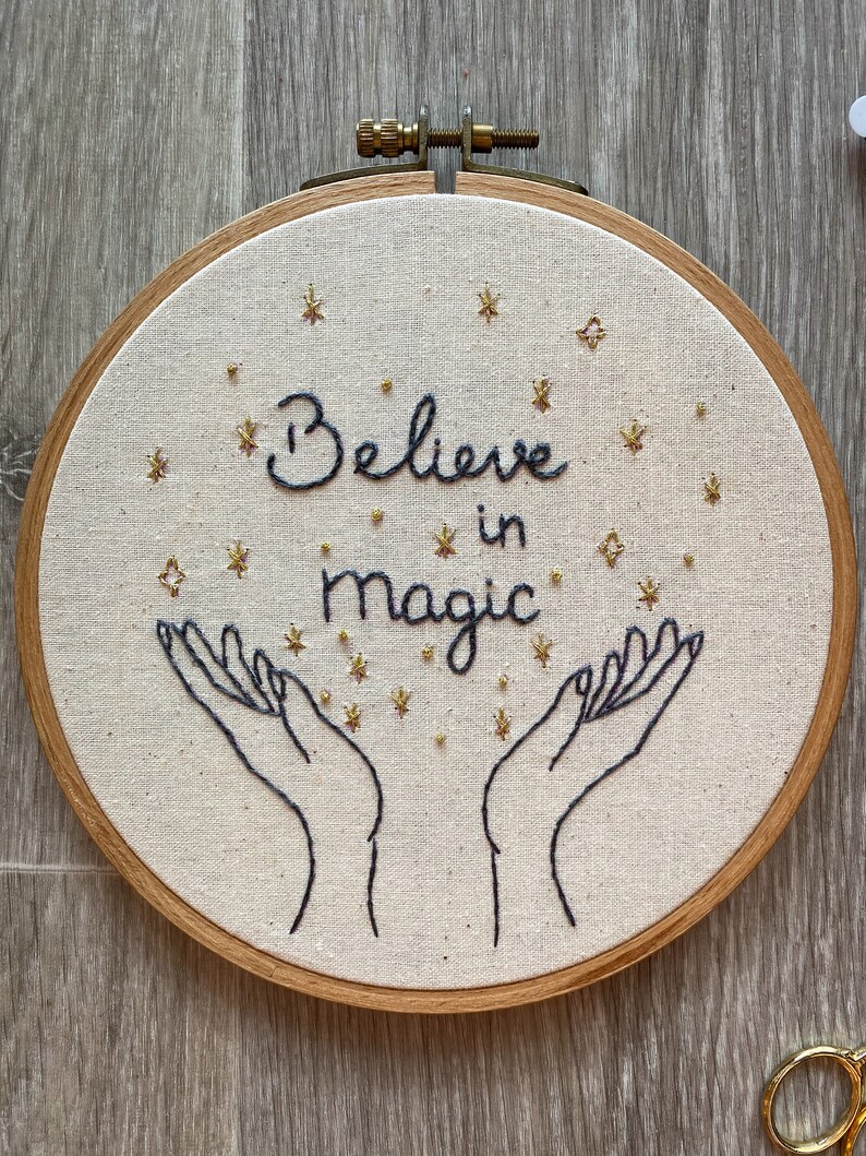 Embroidery PDF Pattern Believe in Magic Nursery Decor | Etsy