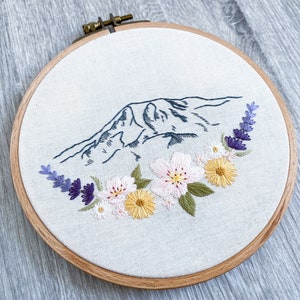 Embroidery PDF Pattern, Mt. Rainier, Pacific North West, PNW Art ...