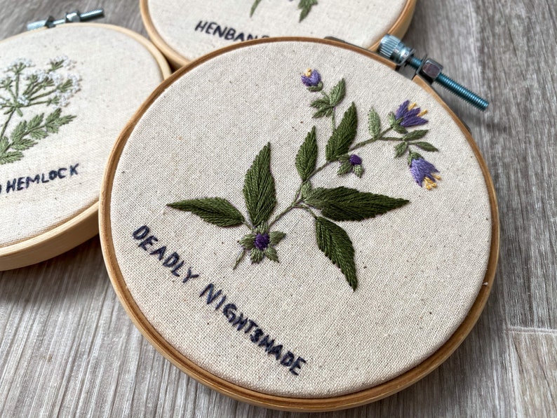 Deadly Nightshade Hand Embroidery PDF Pattern Poisonous - Etsy