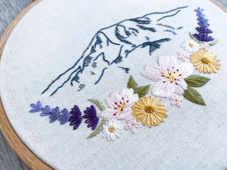 Embroidery PDF Pattern Mt. Rainier Pacific North West PNW - Etsy
