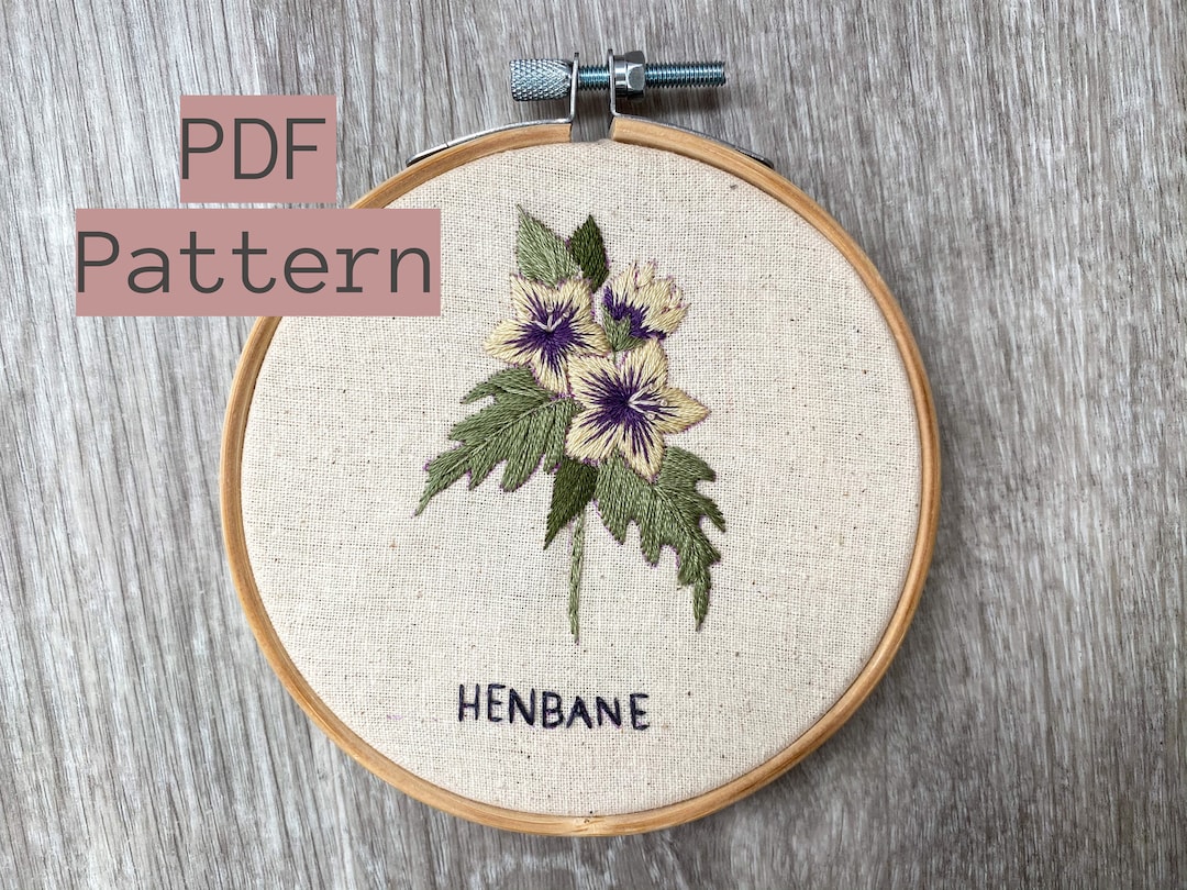 Henbane Halloween Embroidery Pattern: Witch Herbs, Poisonous Plants ...