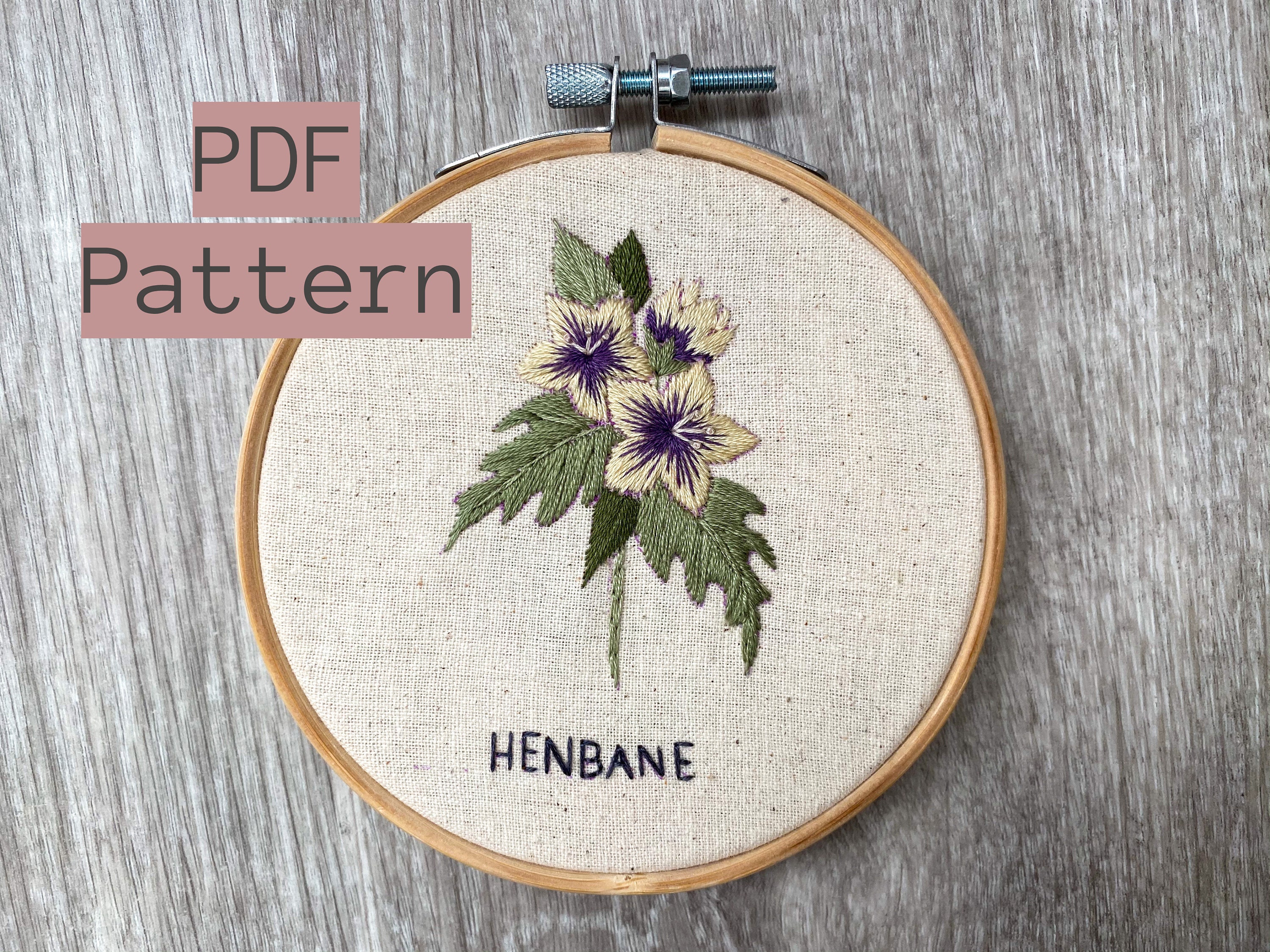 Henbane Hand Embroidery PDF Pattern Poisonous Plants Digital - Etsy