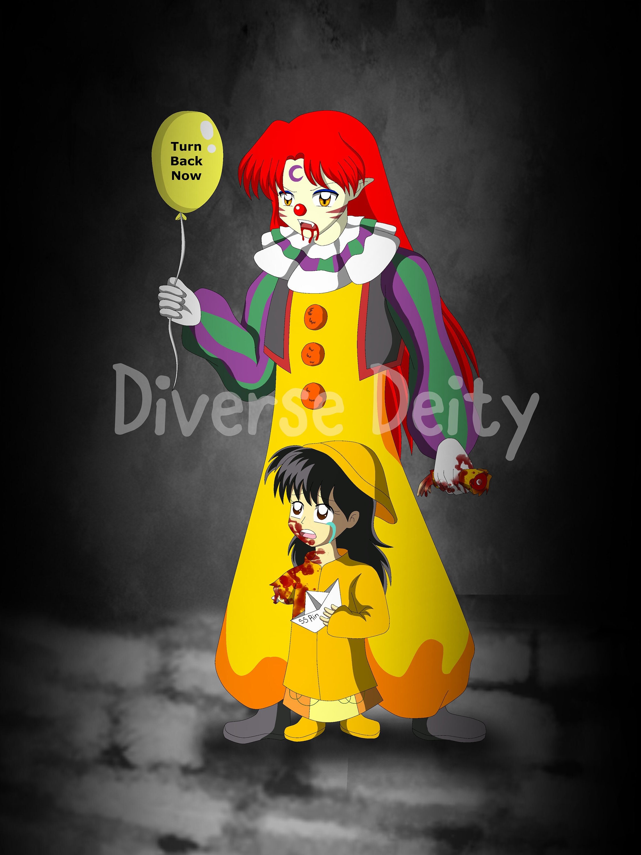Horror Movie Anime Clown Spoof Print - Etsy