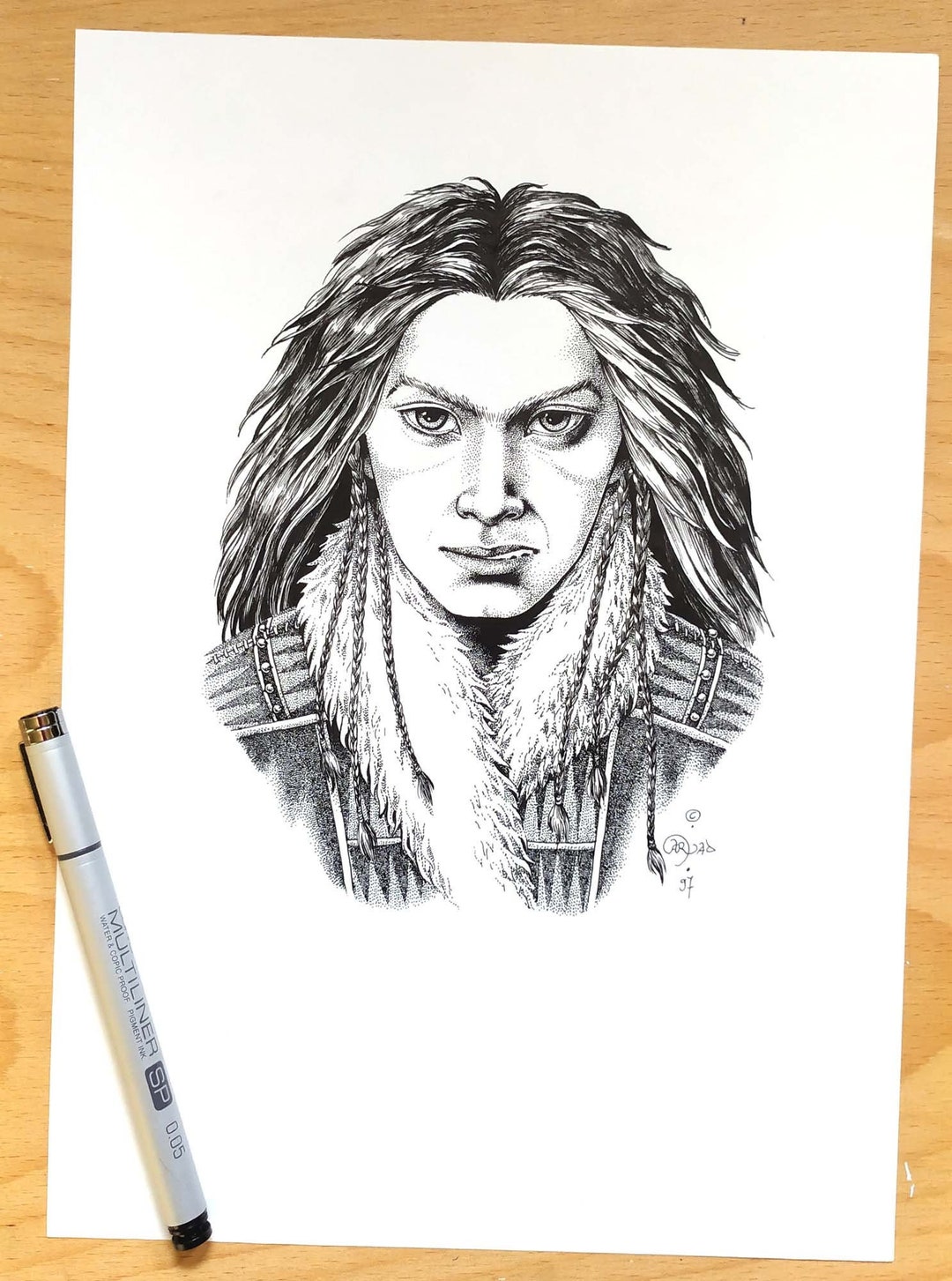 Original Illustration karuukijo DSA the Black Eye Nivese Ink Drawing - Etsy