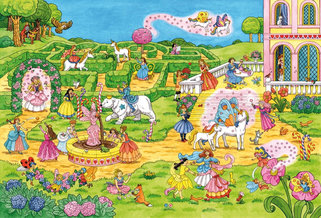 Original Illustration hidden Object Princesses, Fairies and Unicorns ...