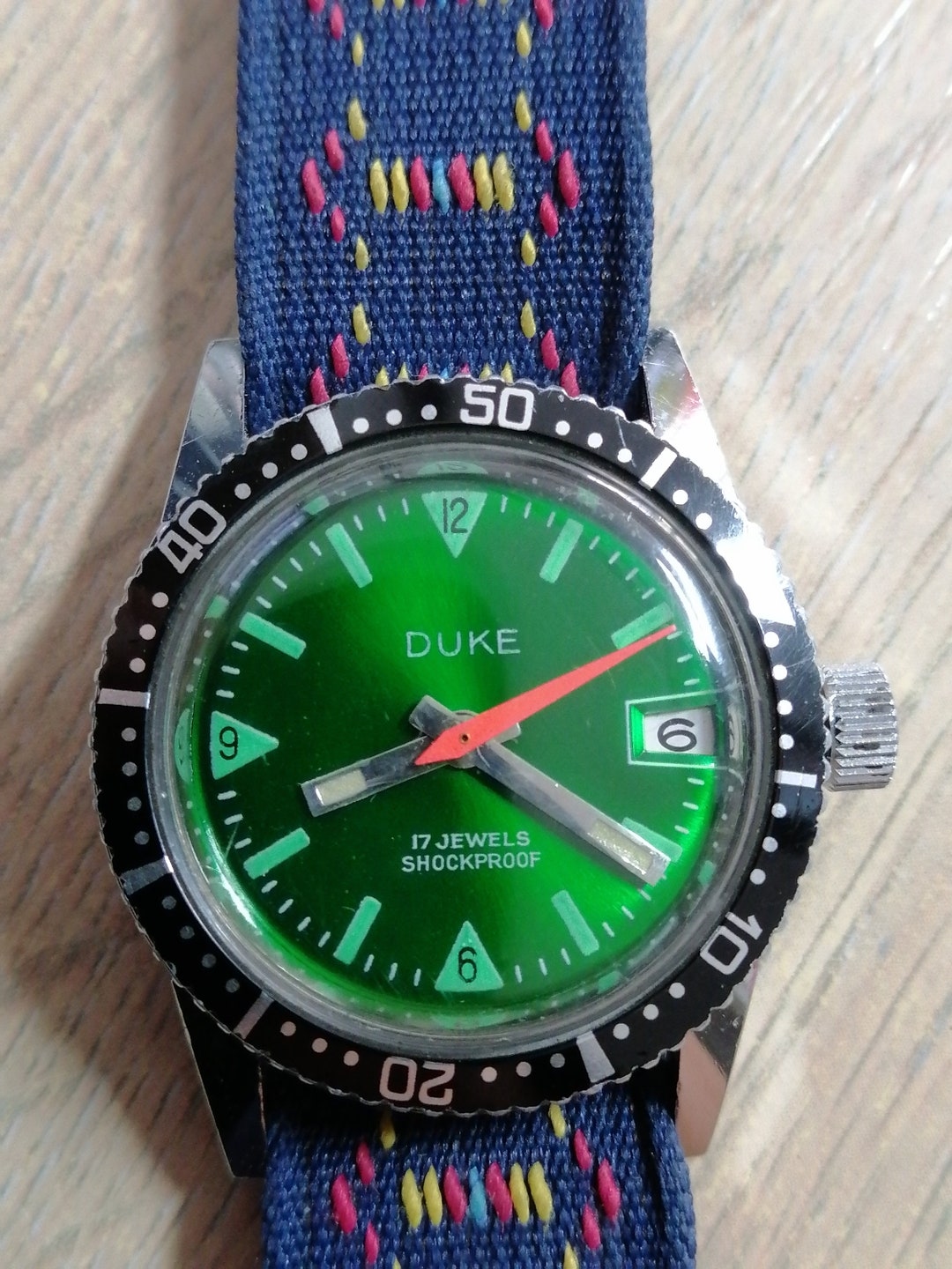 Vintage DUKE 17 Jewels Wrist Watch: Stainless Steel Case, 1960s ...