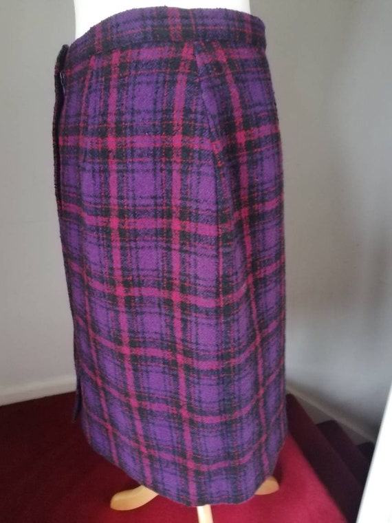8os vintage pencil skirt in purple deep pink and blac… - Gem