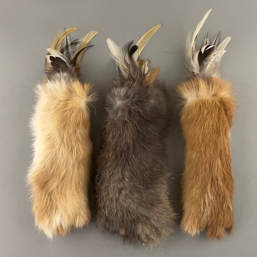 Rabbit Fur and Feathers Cat Kicker Toy Handmade Cat Toy From - Etsy