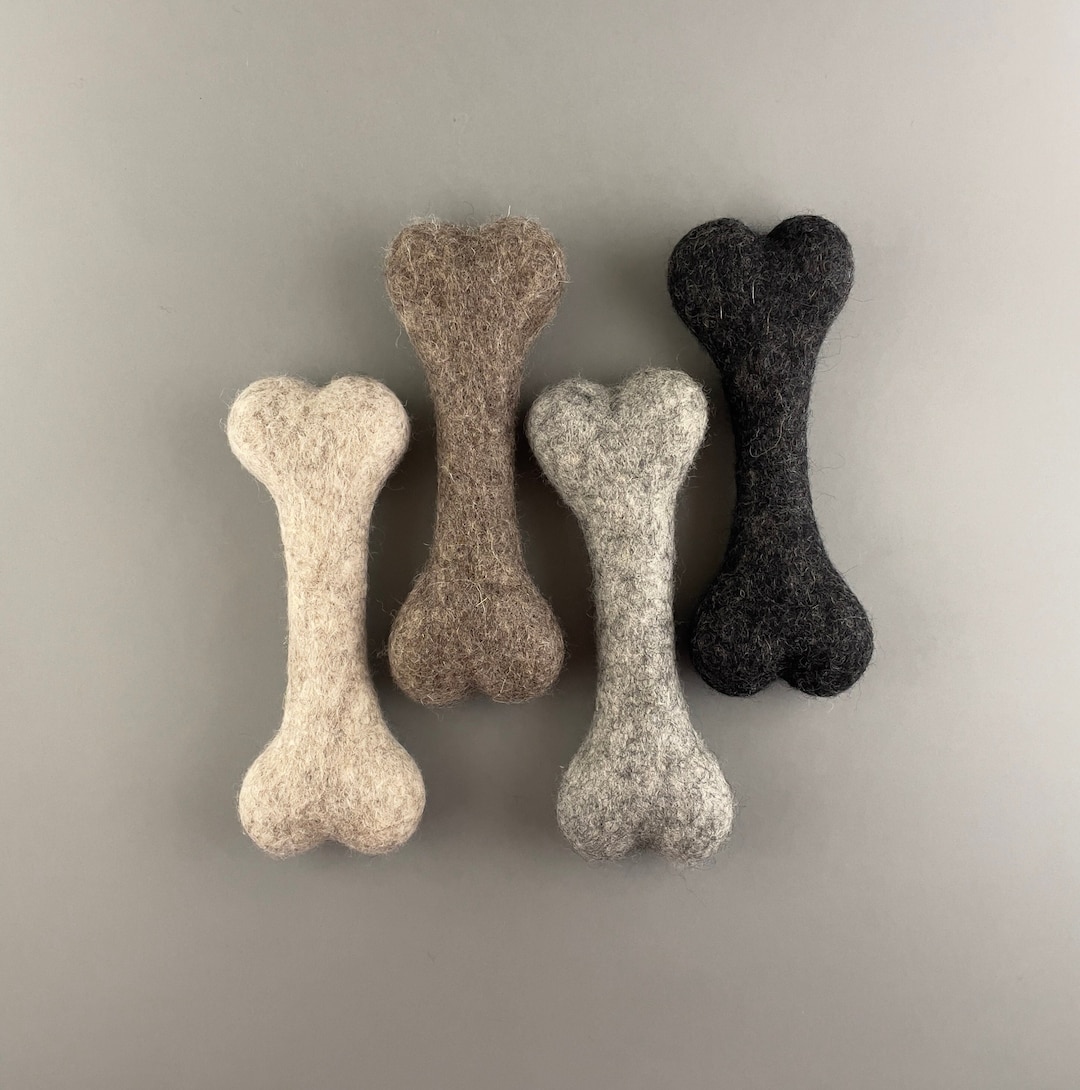 Felted Wool Bone Dog Toy, Natural Indoor Play Toy - Etsy