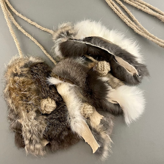 Rabbit Fur Cat Toy Handmade With Organic Hemp Rope - Etsy