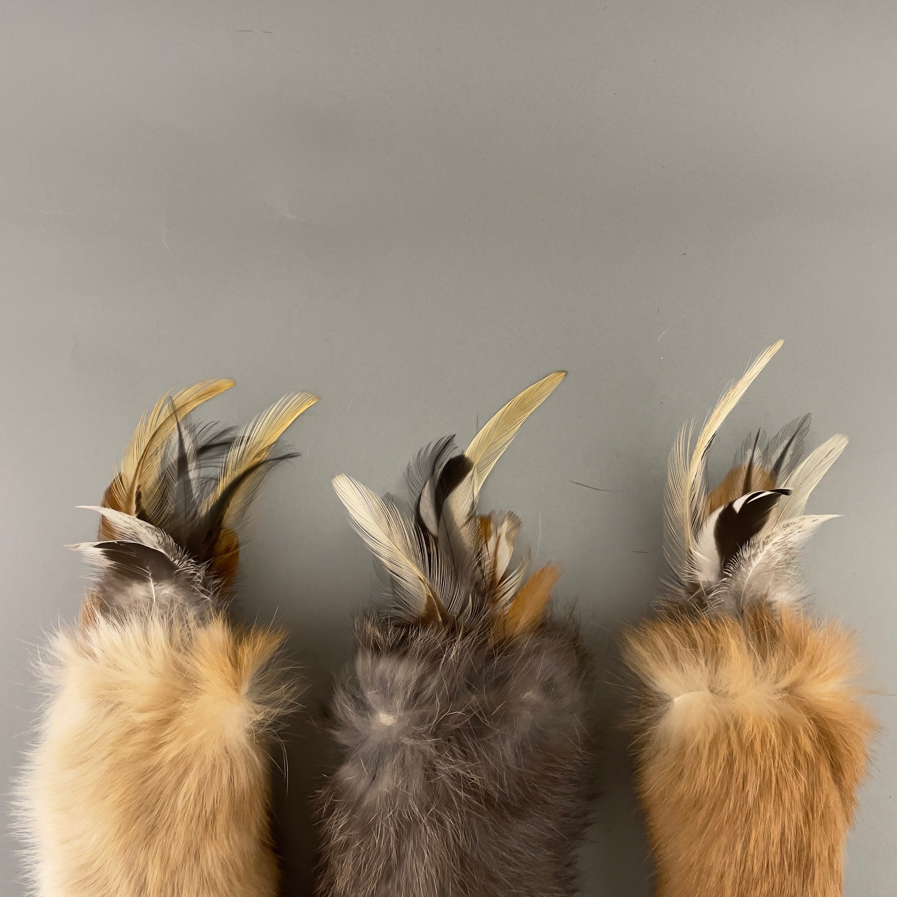 Rabbit Fur and Feathers Cat Kicker Toy Handmade Cat Toy From - Etsy