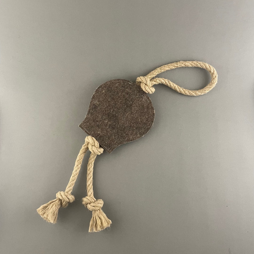 Natural Wool Felt and Hemp Dog Tug Toy - Etsy