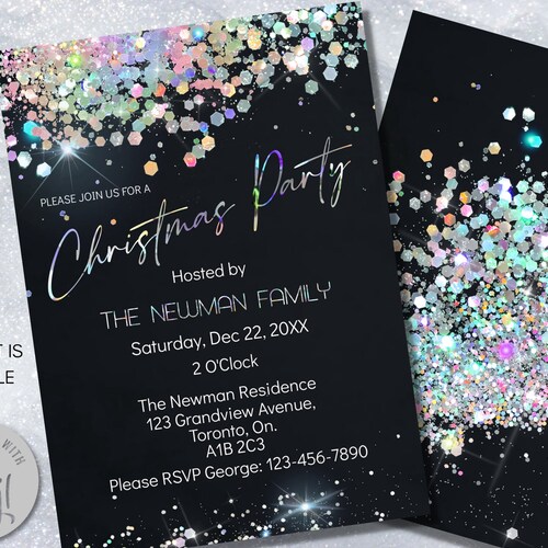 Christmas Party Invitation Editable Template Printable - Etsy