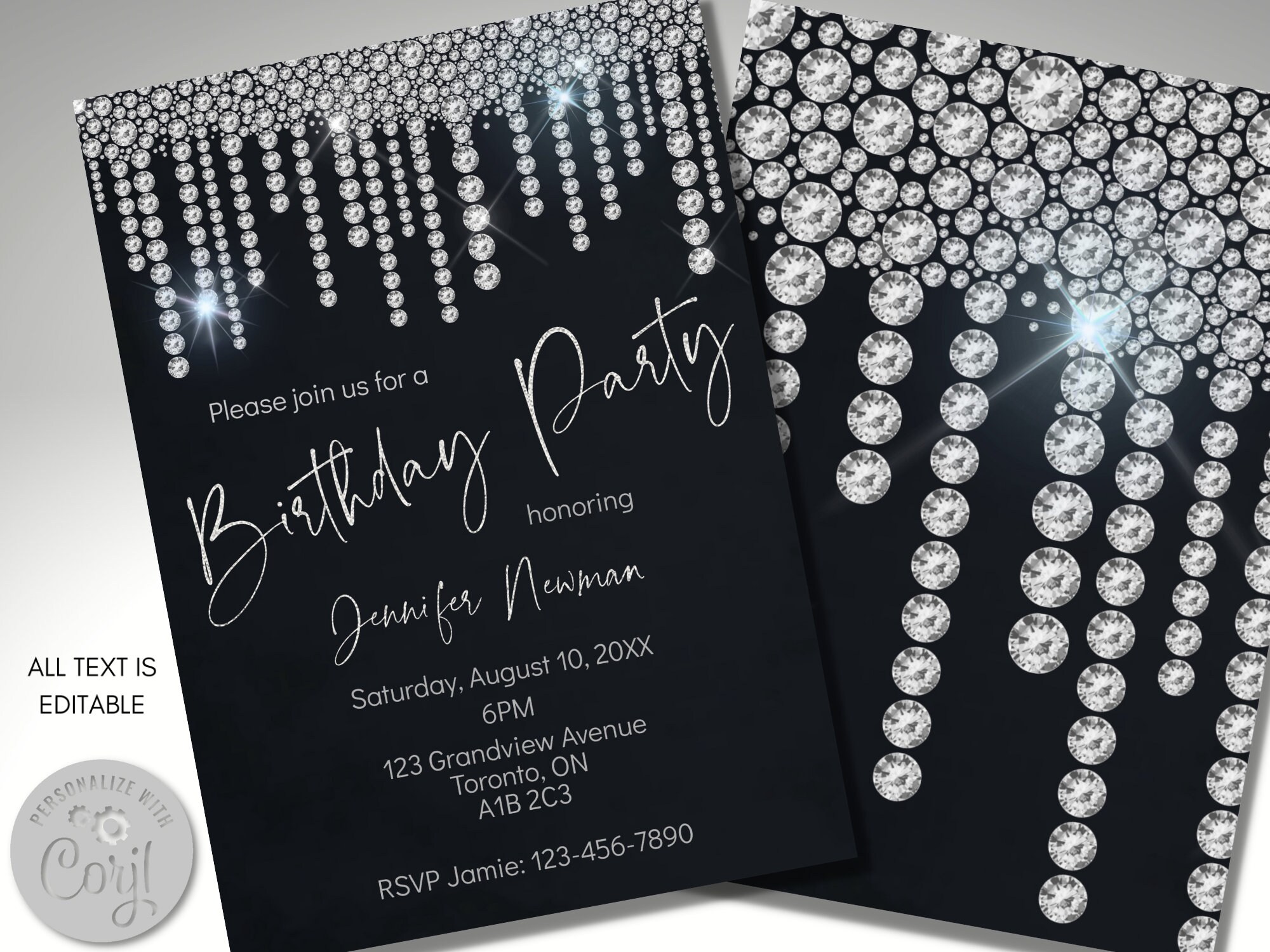 Diamond Birthday Invite - Etsy