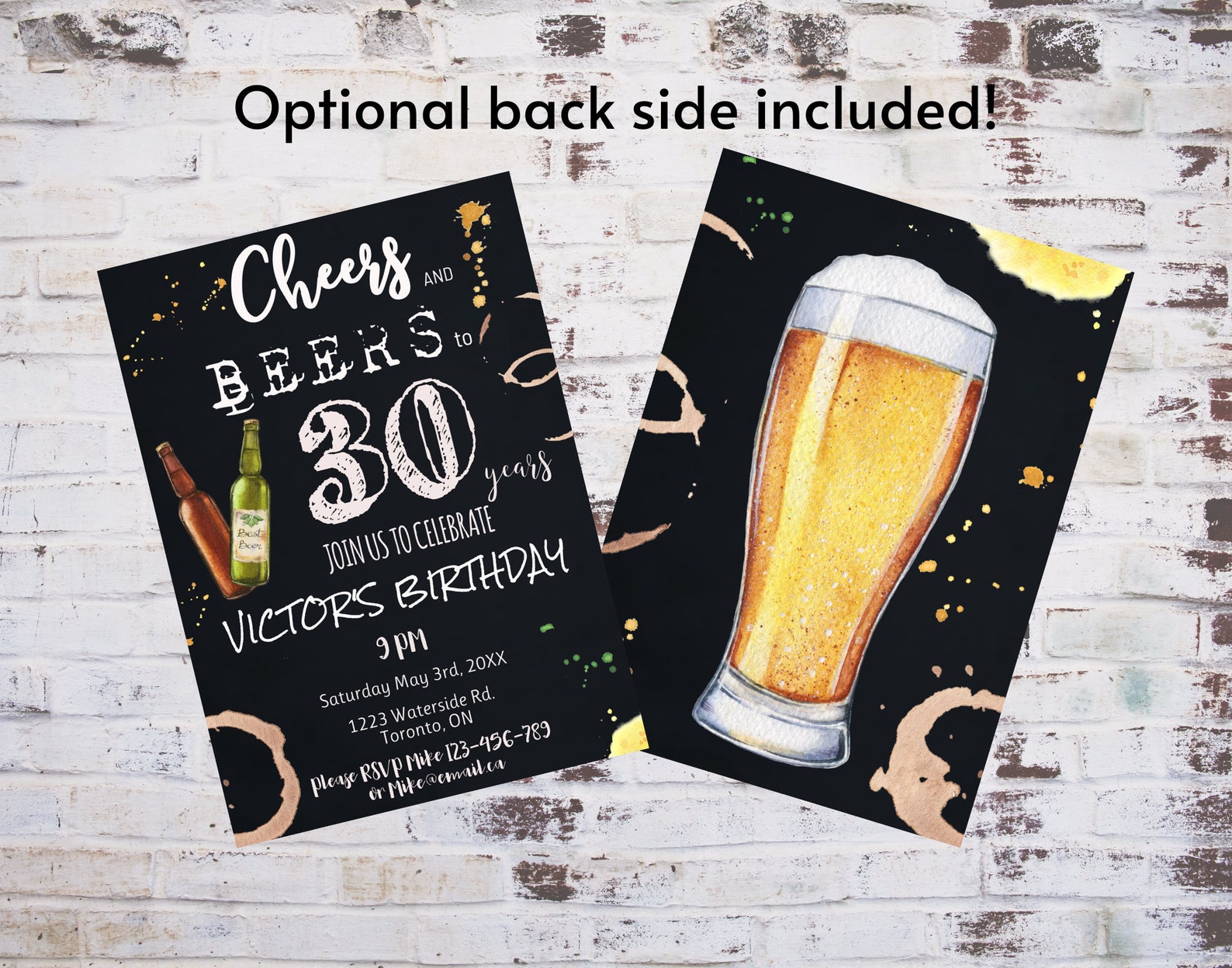30th Cheers And Beers Birthday Party Invitation Cheers To 30 Etsy