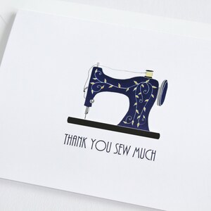 Thank You Card- Sewing Machine Design- Thank You Sew Much - Etsy Italia