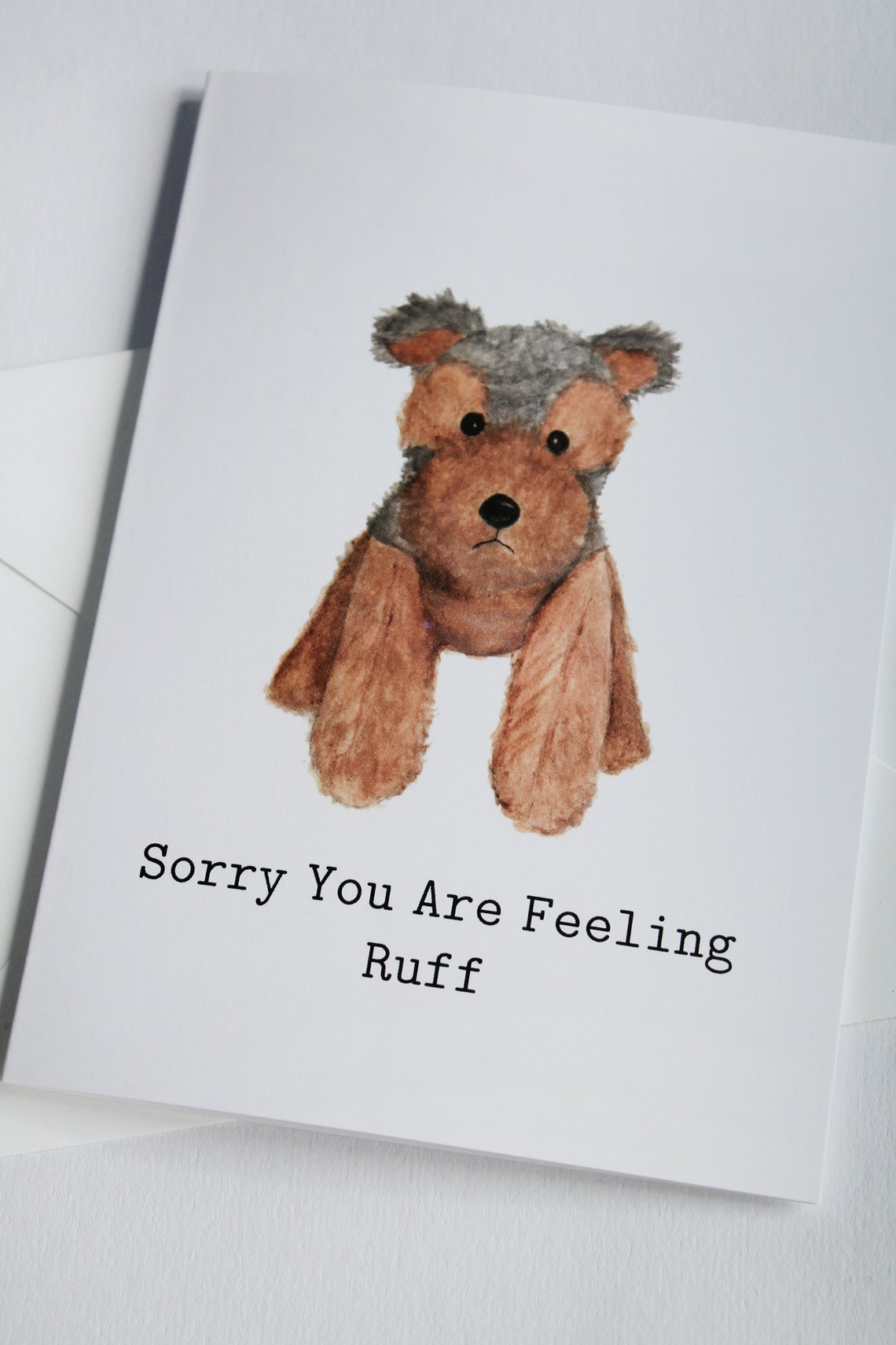 Sorry You Are Feeling Ruff- Pun, Get Well Soon, Thinking of You Card ...