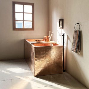 Copper Soaking Bathtub Ofuro Handmade Customizable Indoor & Outdoor Hot ...