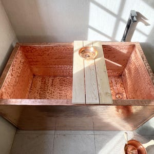 Copper Soaking Bathtub Ofuro Handmade Customizable Indoor & Outdoor Hot ...