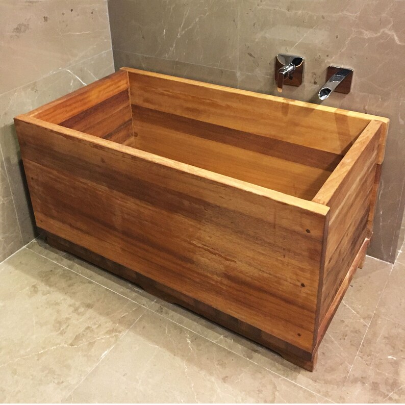 Ofuro Wooden Soaking Bathtub Iroko Wood Customizable - Etsy