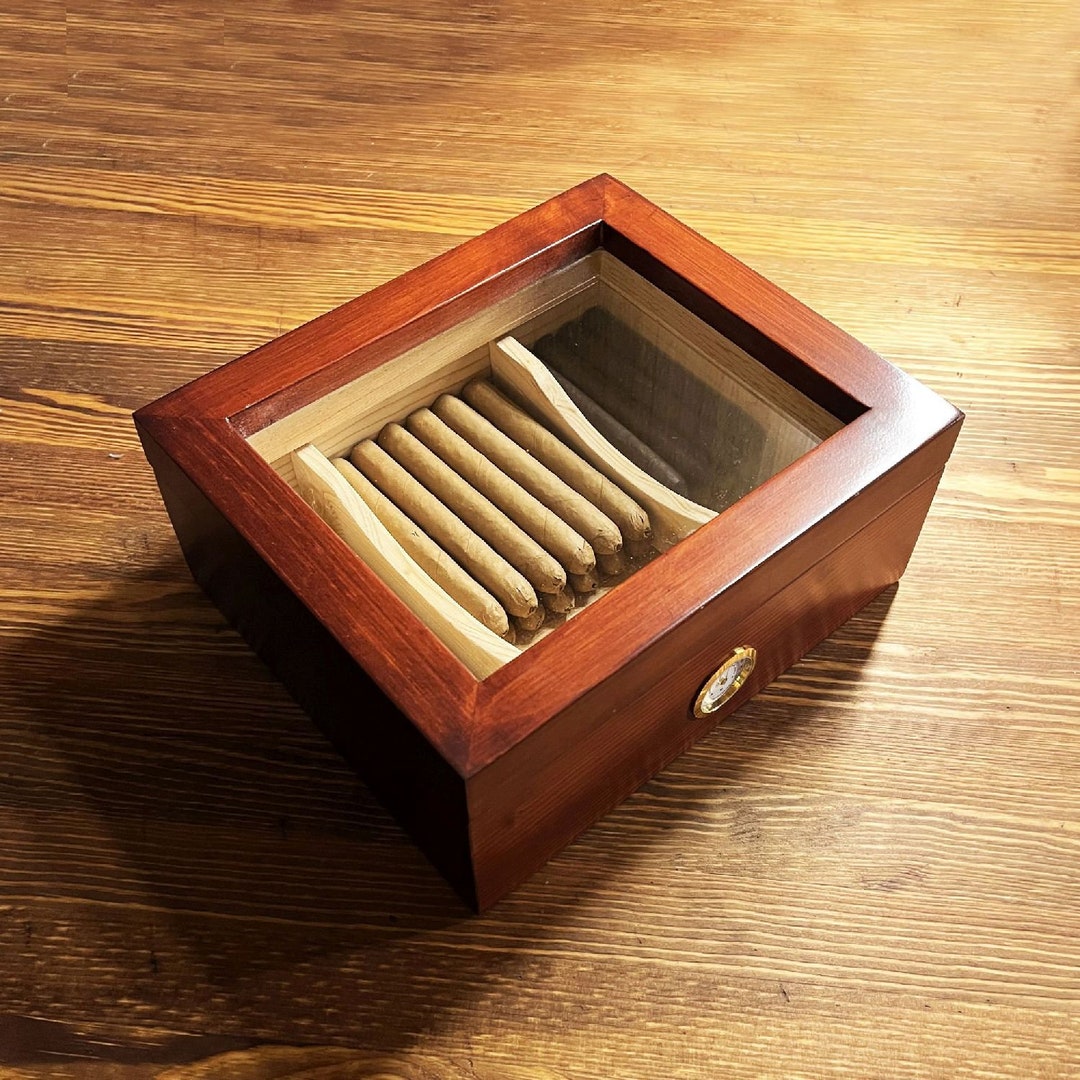 Cigar Humidor Cedar Wood 25-50 Cigars With Analog Hygrometer 2 ...