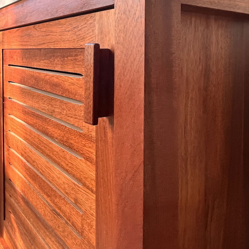 Mahogany Sipo Wood Bathroom Vanity Cabinet Ventilated Door - Etsy