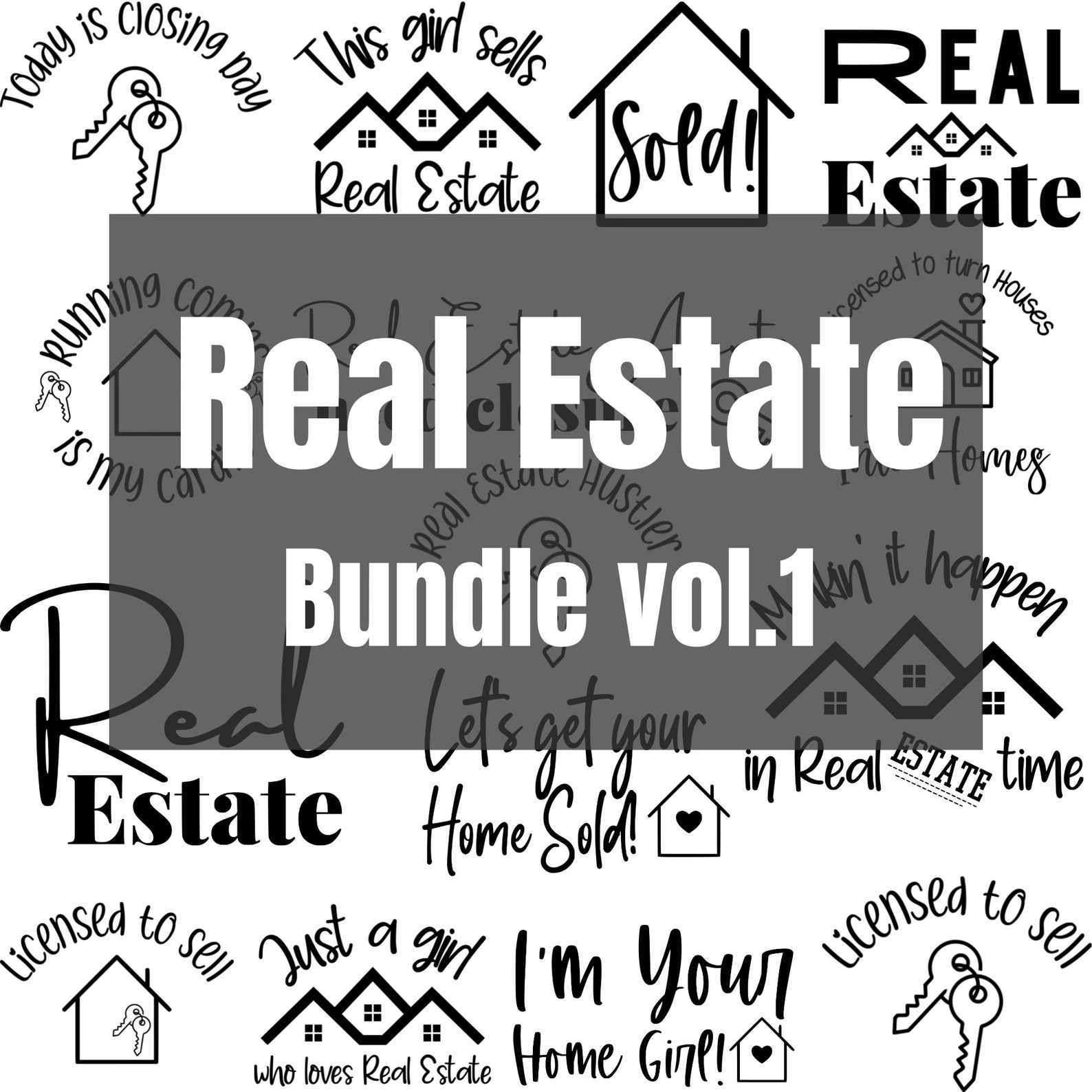 Real Estate Agent SVG File Bundle Vol.1 15 Graphics Funny - Etsy