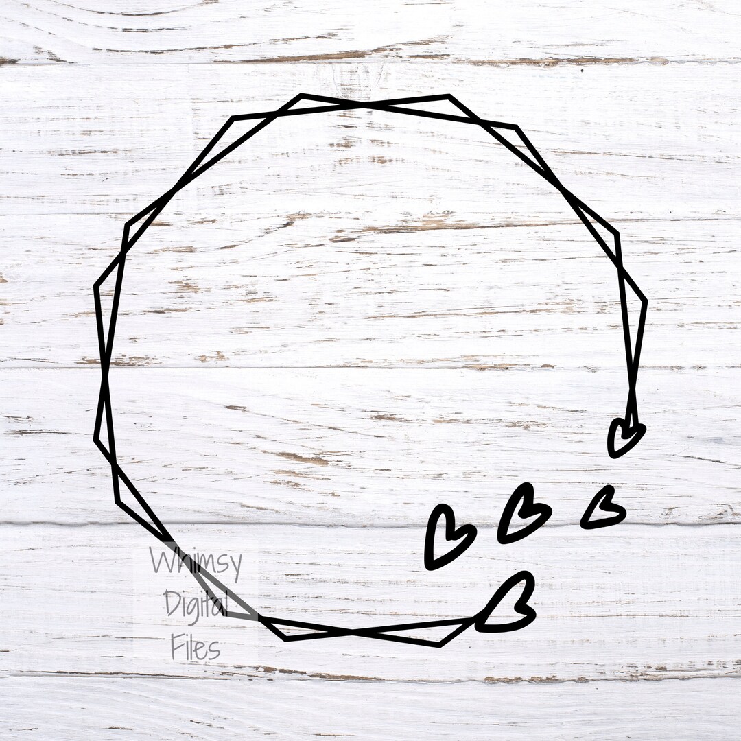 Double Octagon Frame With Hearts SVG and PNG - Etsy