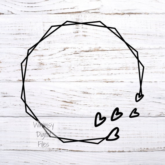 Double Octagon Frame With Hearts SVG and PNG - Etsy