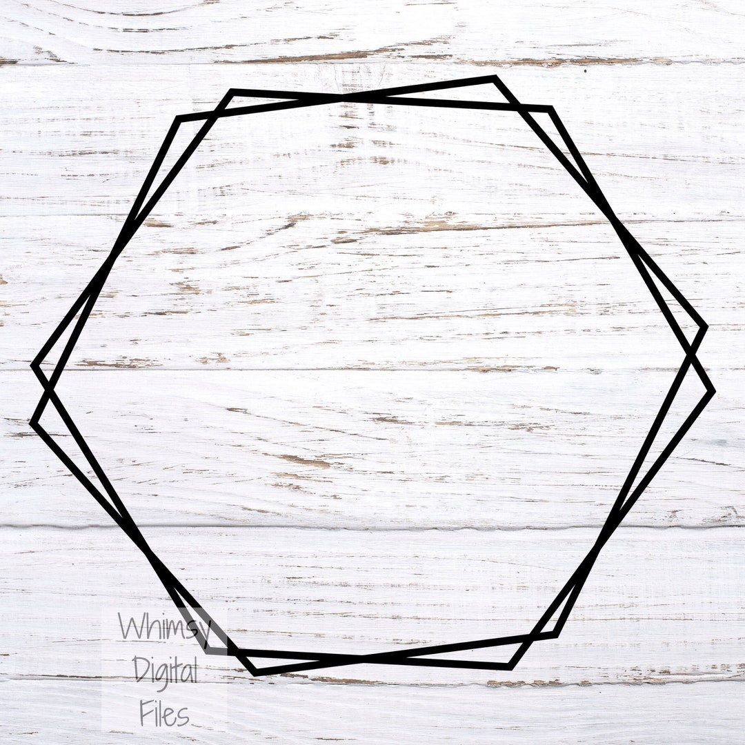 Double Hexagon Frame SVG and PNG - Etsy