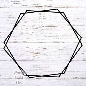 Double Hexagon Frame SVG and PNG - Etsy