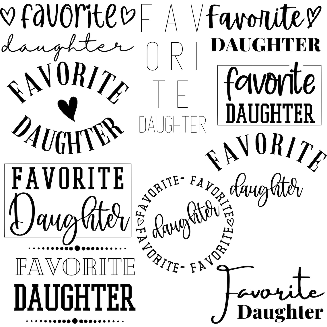 Favorite Daughter Svg Bundle Vol 1 Daughter Sayings | Etsy