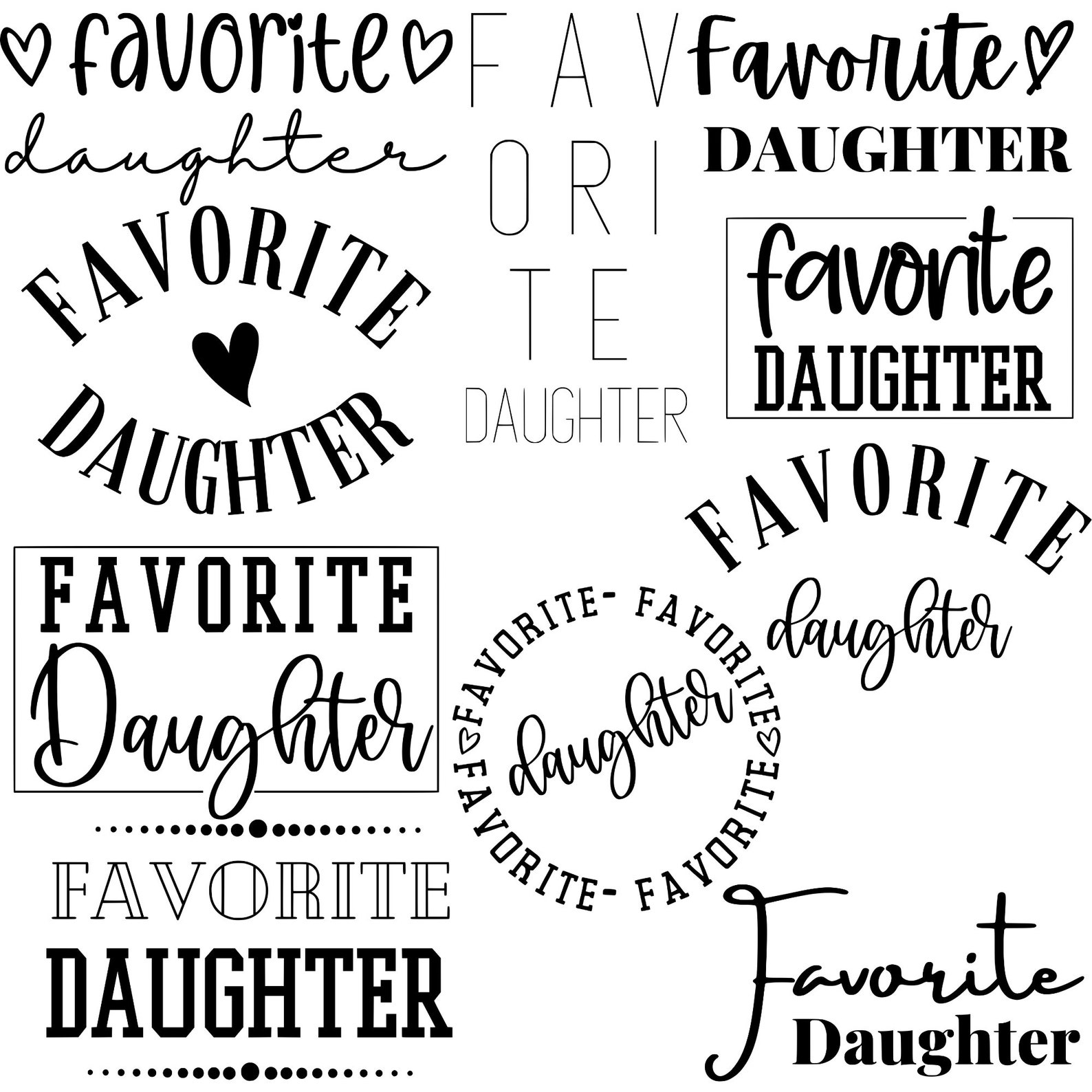 Favorite Daughter Svg Bundle Vol 1 Daughter Sayings - Etsy UK