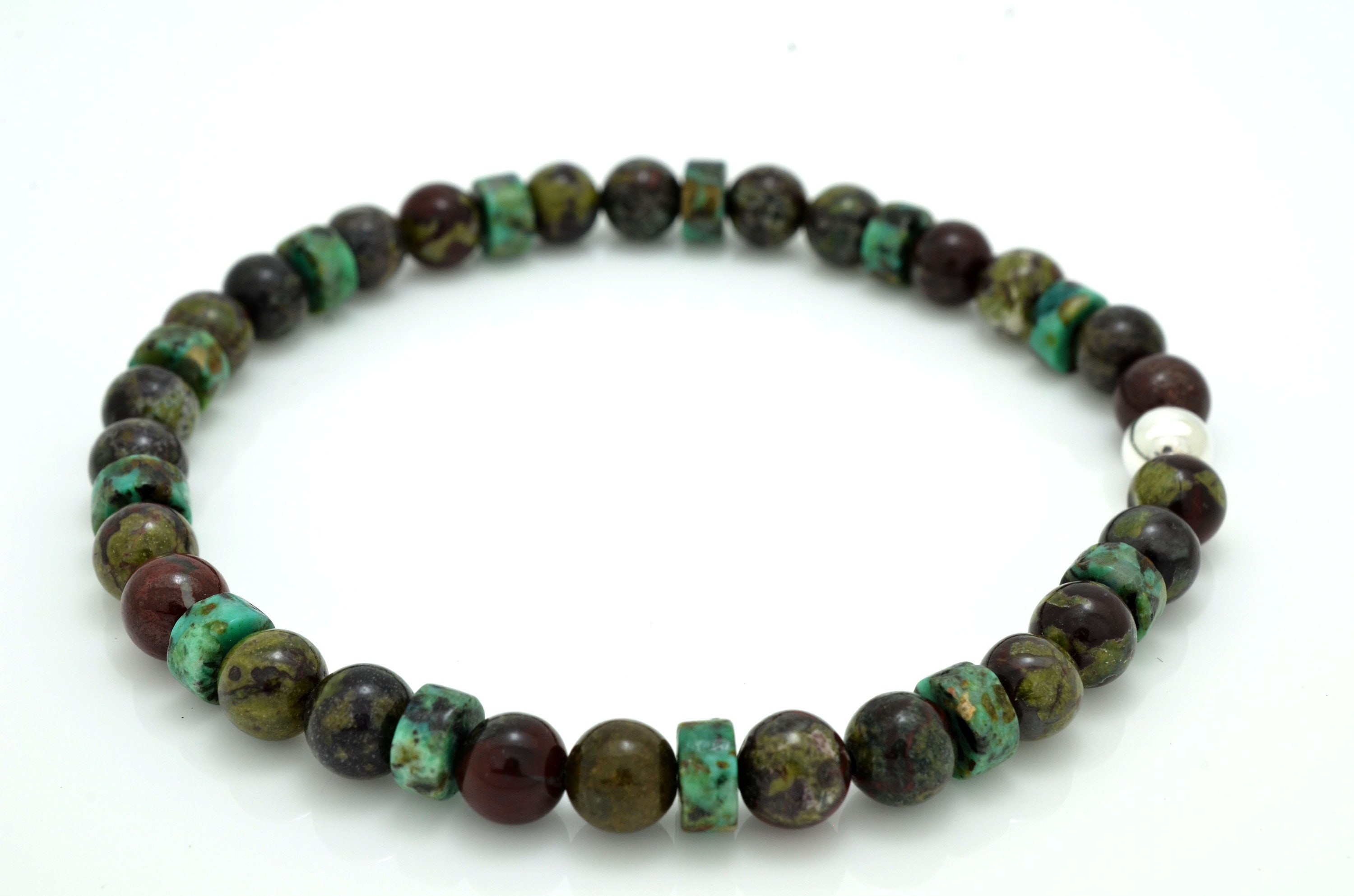 Bracelet Dragon Bloodstone and Turquoise with Sterling Silver | Etsy