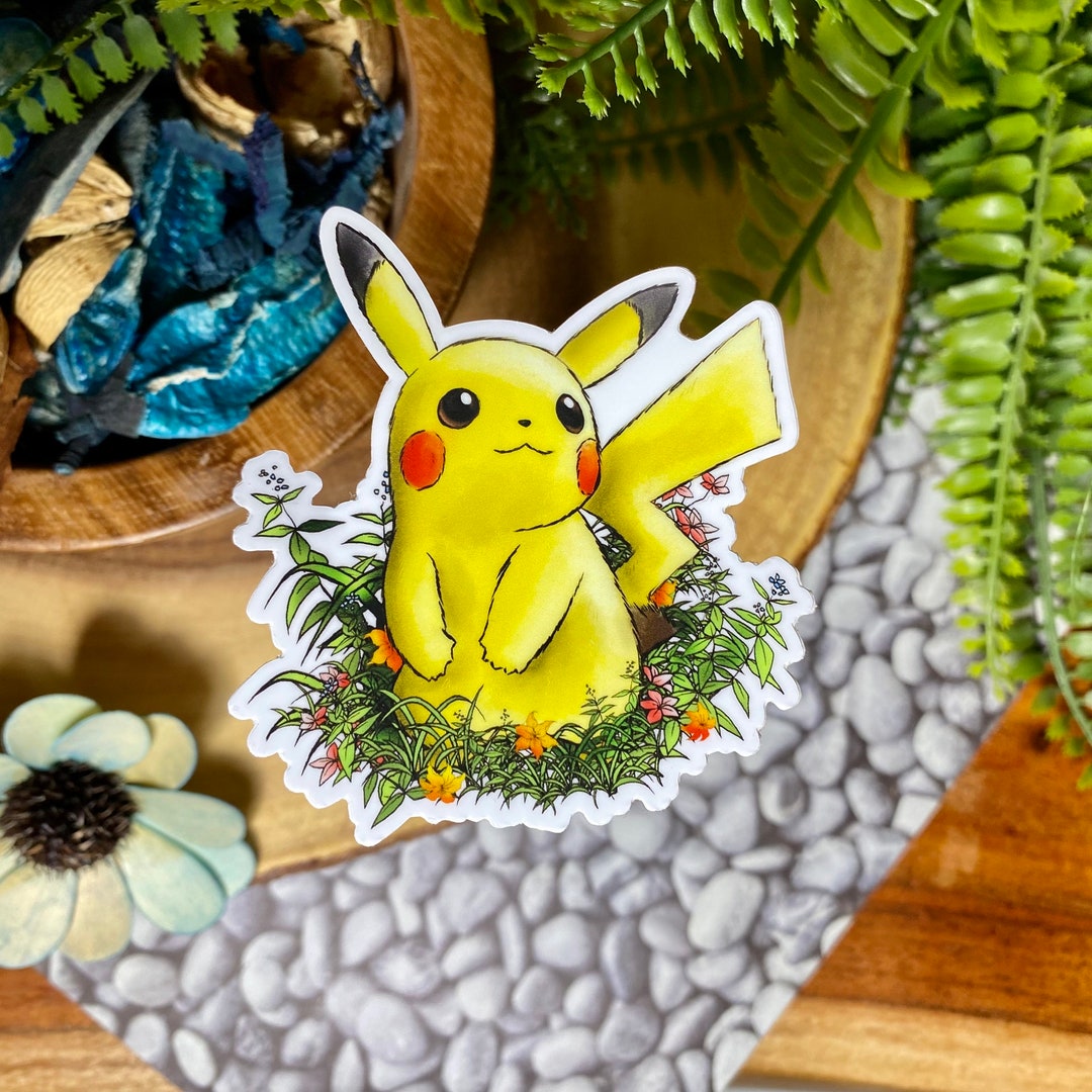 Pikachu Sticker Foliage Series Waterproof/uv Protected - Etsy