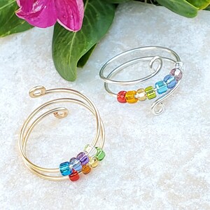 RAINBOW FIDGET RING for Kids, Fidget Toy Spinning Rings for Anxiety in ...