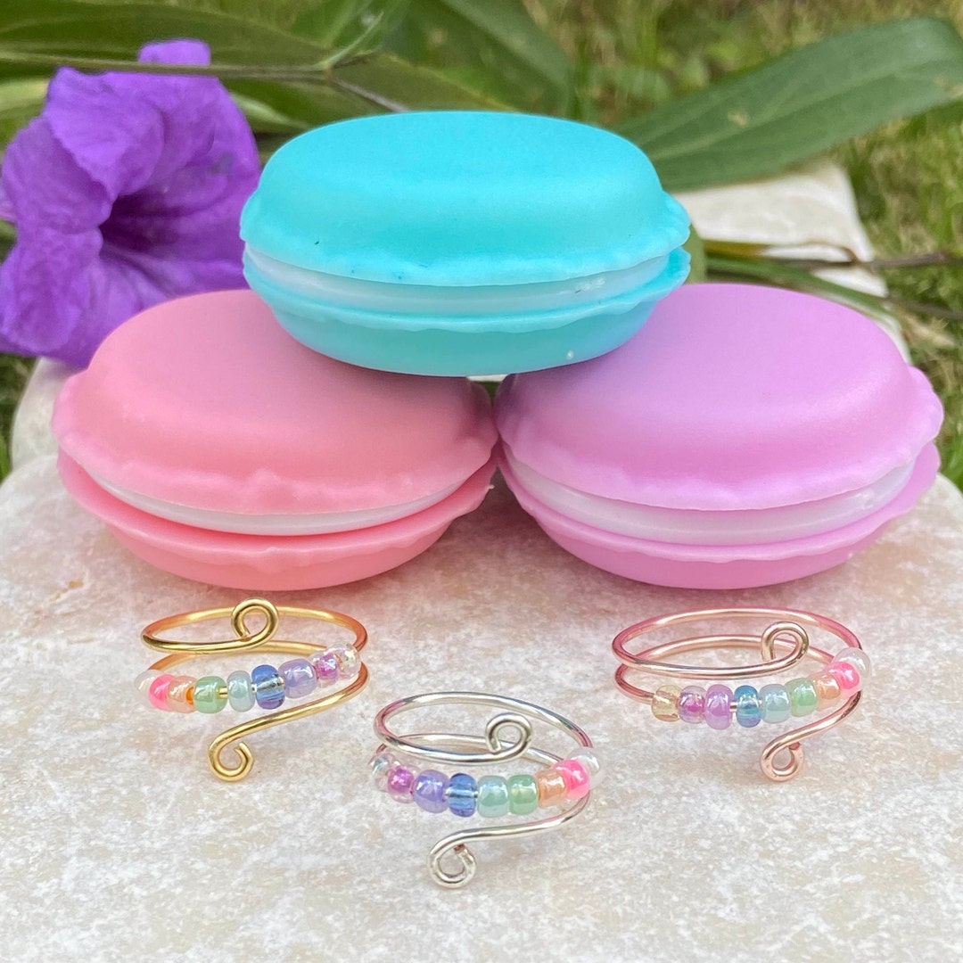 ANXIETY RING, Kids Fidget Ring, Adjustable Girls Fidget Jewelry 9 ...