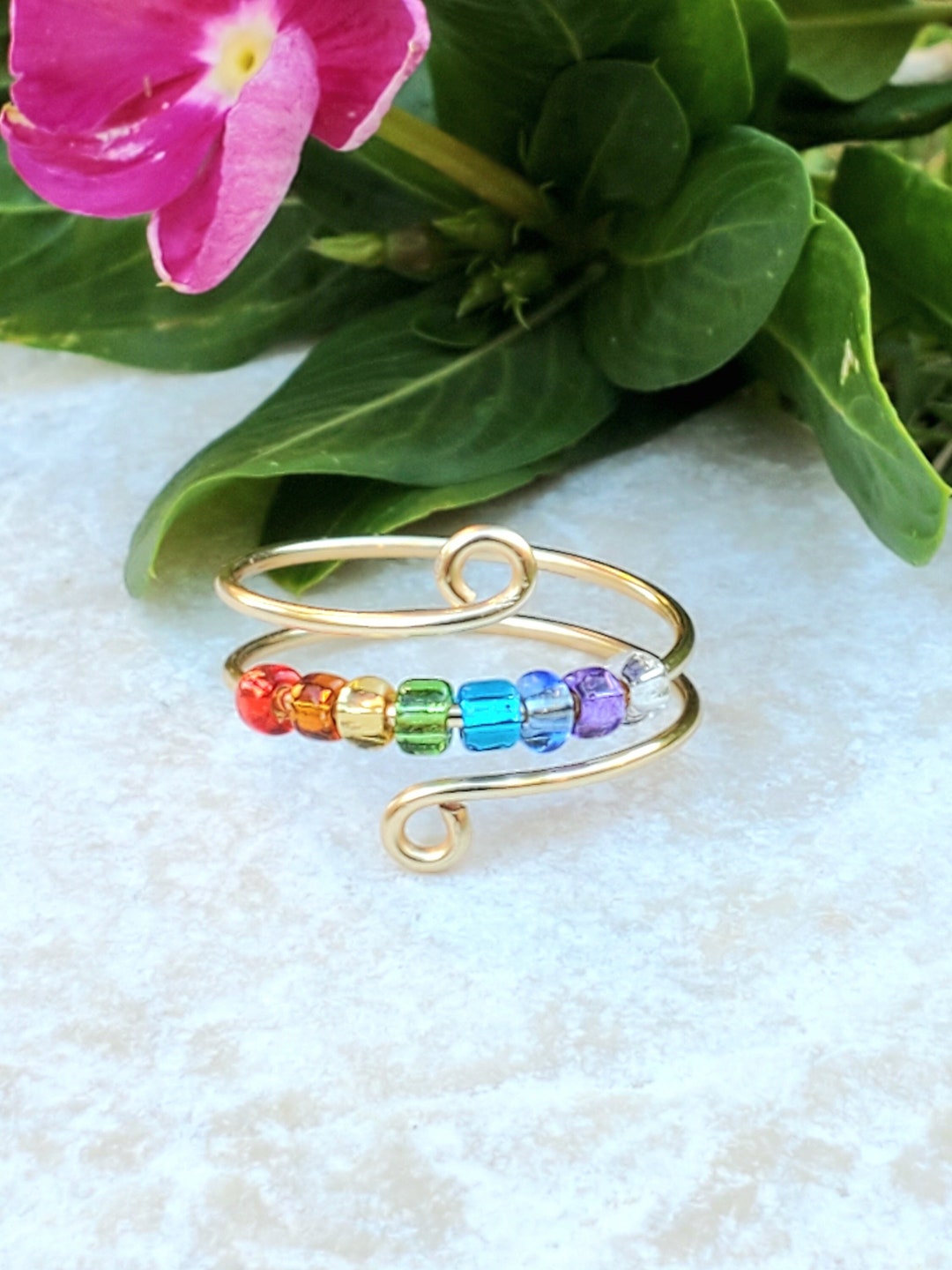 Gold ANXIETY FIDGET RING for Kids, Fidget Toy Rings | Adjustable Sizes ...