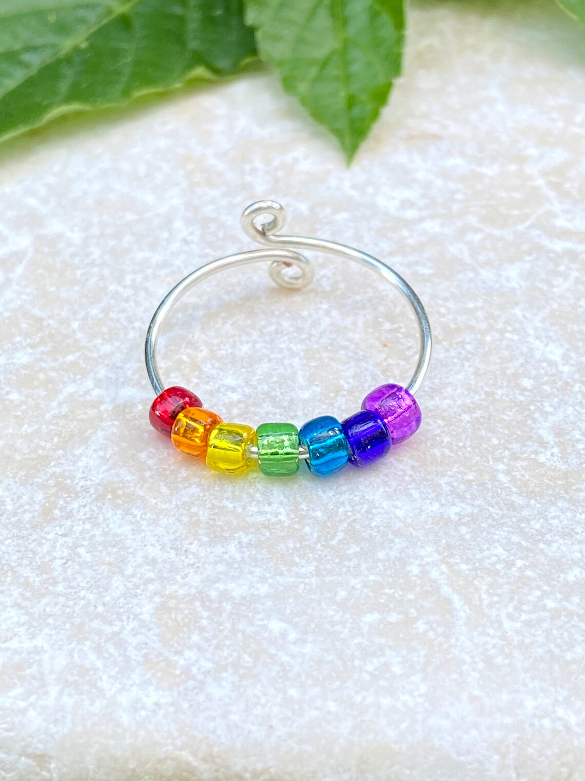 KIDS FIDGET RING in Rainbow Colors & Adjustable Sizes Wire - Etsy