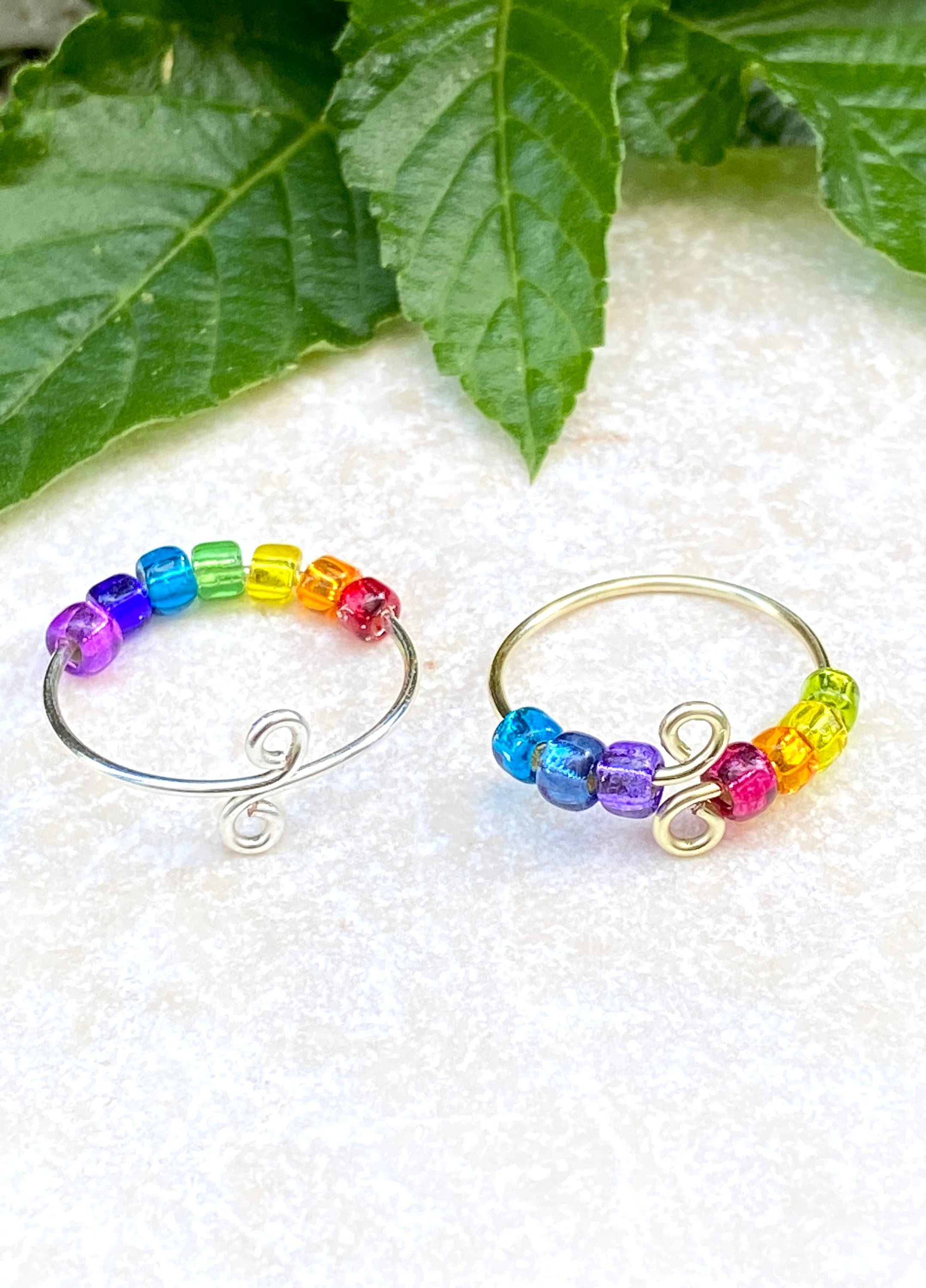 KIDS FIDGET RING in Rainbow Colors & Adjustable Sizes Wire - Etsy