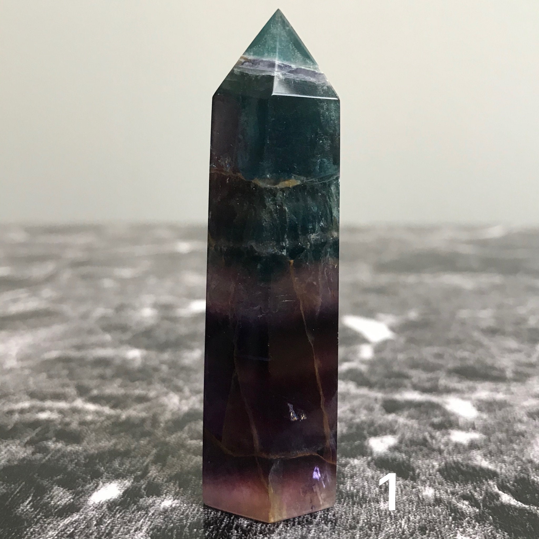 Blue Colorful RAINBOW FLUORITE Crystal Tower POINTS - Etsy