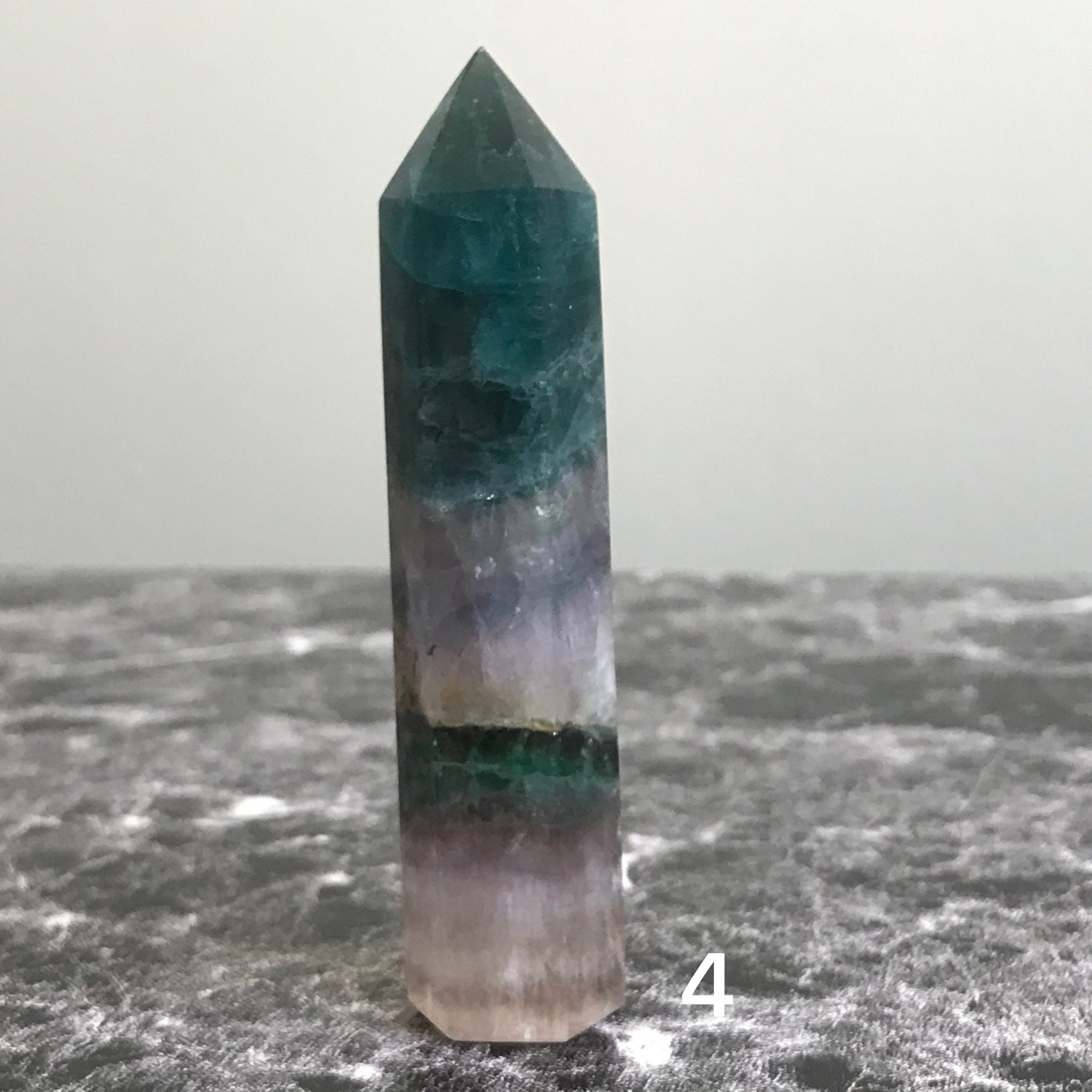 Blue Colorful RAINBOW FLUORITE Crystal Tower POINTS - Etsy