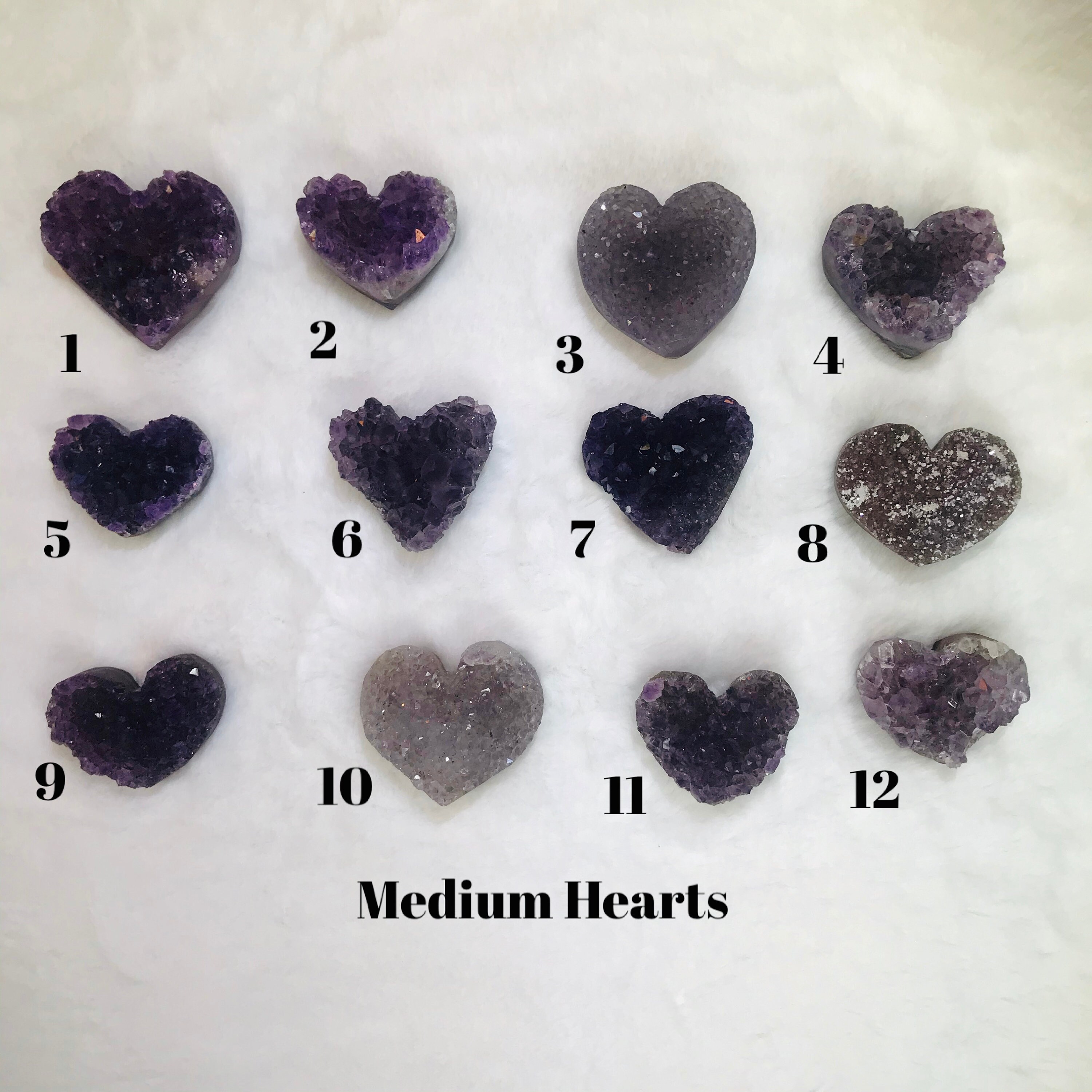Amethyst Crystal Heart Clusters Cute Purple Lavender Mini Druzy Heart ...