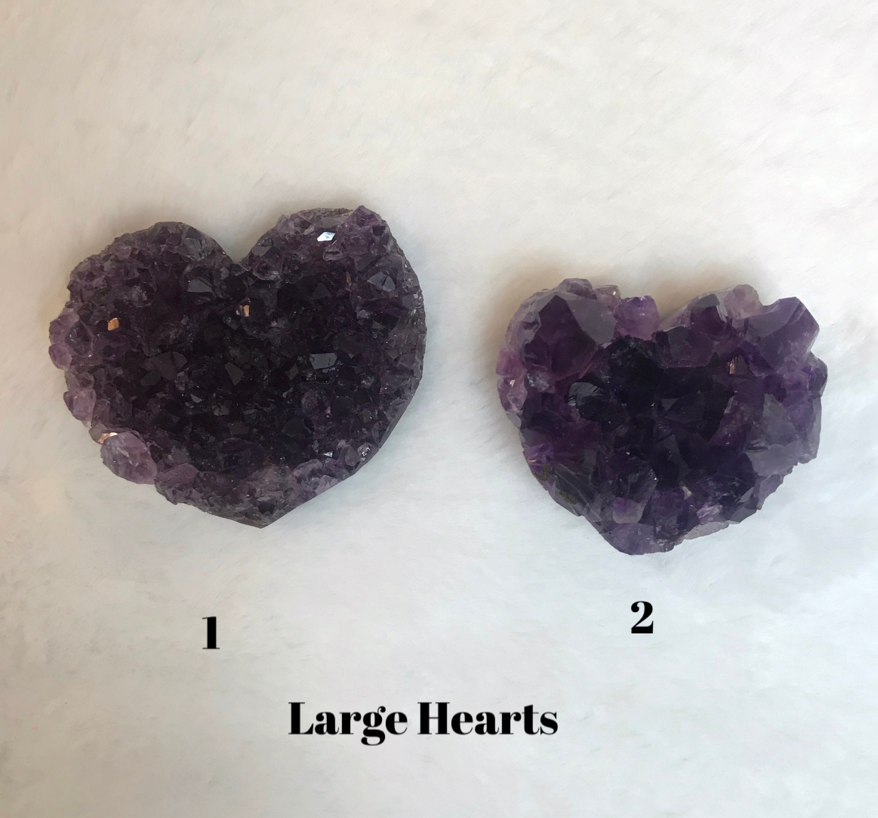 Amethyst Crystal Heart Clusters Cute Purple Lavender Mini | Etsy