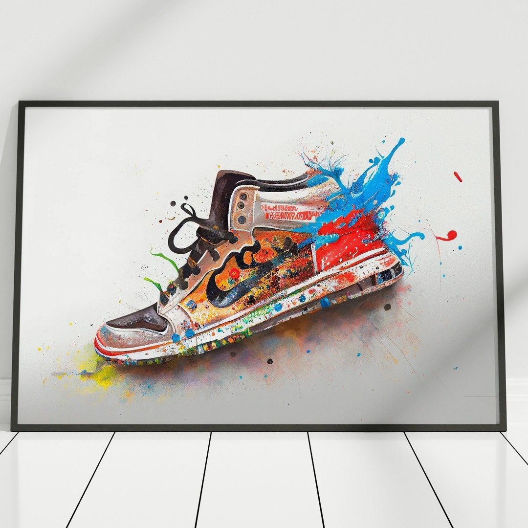 Colorful Sneaker Canvas Splashes Sneaker Poster Sneaker Art - Etsy